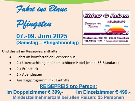 Ehlers-Reisen Neuenburg - Aktuelles